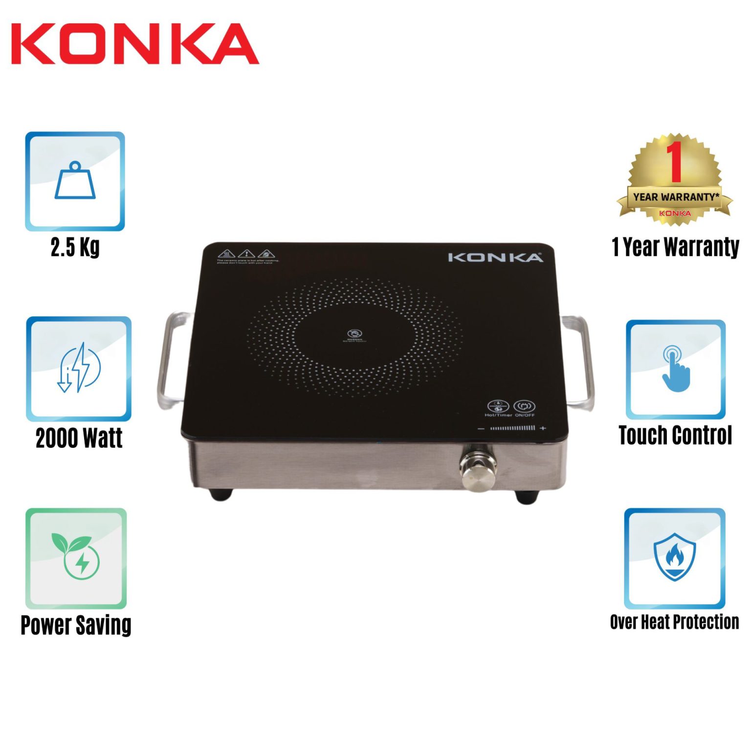 KONKA Infrared Cooker -Power Saving KIC-18GX (2000W) - Electronics World